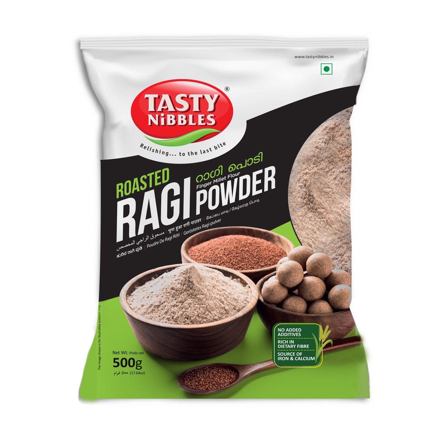 Roasted Ragi Powder | Finger Millet Flour | 500g – Tasty Nibbles